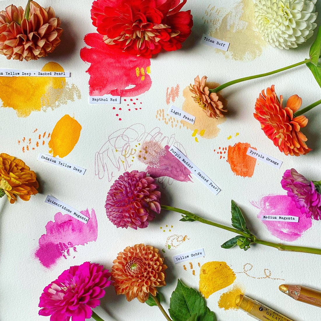 Painting Modern Expressive Flowers - Updated WITH NEW ZINNIA LESSON ...